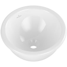 Villeroy & Boch Villeroy und Boch Loop & friends Unterbauwaschbecken 4A510001 rund, ohne Hahnlochbank, mit &Uuml;berlauf, &Oslash; 33 cm, wei&szlig;