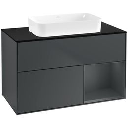 Villeroy & Boch Villeroy und Boch Finion Waschtischunterschrank G662HGHG 100x60,3x50,1cm, Regal rechts Midnight Blue Matt Lacquer, Midnight Blue Matt Lacquer