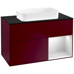 Villeroy & Boch Villeroy und Boch Finion Waschtischunterschrank F662MTHB 100x60,3x50,1cm, Regal rechts White matt lacquer, Peony Matt
