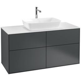 Villeroy & Boch Villeroy und Boch Finion Waschtischunterschrank F79100HG 120x60,3cm, Abdeckplatte white matt, Midnight Blue Matt Lacquer