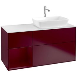 Villeroy & Boch Villeroy und Boch Finion Waschtischunterschrank F801HBHB 120cm, Abdeckplatte white matt, Regale Peony matt lacquer, Peony Matt