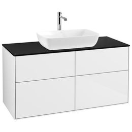 Villeroy & Boch Villeroy und Boch Finion Waschtischunterschrank G79200GF 120x60,3cm, Emotion, Abdeckplatte black matt, Glossy white lacquer