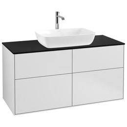 Villeroy & Boch Villeroy und Boch Finion Waschtischunterschrank G79200MT 120x60,3cm, Emotion, Abdeckplatte black matt, White matt lacquer