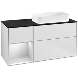 Villeroy & Boch Villeroy und Boch Finion Waschtischunterschrank F682MTMT 120x60,3x50,1cm, Regal links White matt lacquer, White matt lacquer