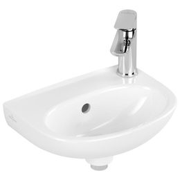 Villeroy & Boch Villeroy und Boch O.novo Waschtisch 434036R1 36x27,5cm, oval, mit &Uuml;berlauf, seitliche Hahnl&ouml;cher vorgestochen, wei&szlig; C-plus