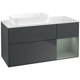 Villeroy & Boch Villeroy und Boch Finion Waschtischunterschrank F691GMHG 120x60,3x50,1cm, Regal rechts Olive Matt Lacquer, Midnight Blue Matt Lacquer