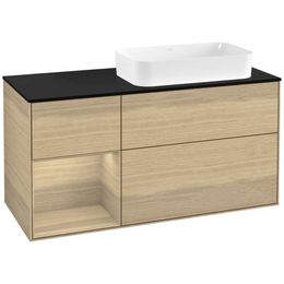 Villeroy & Boch Villeroy und Boch Finion Waschtischunterschrank G682PCPC 120x60,3x50,1cm, Regal links Oak Veneer, Oak Veneer