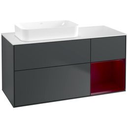 Villeroy & Boch Villeroy und Boch Finion Waschtischunterschrank F691HBHG 120x60,3x50,1cm, Regal rechts Peony, Midnight Blue Matt Lacquer
