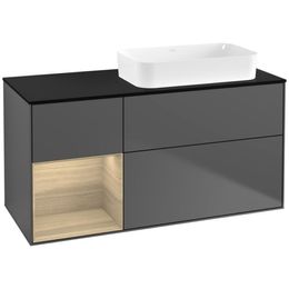 Villeroy & Boch Villeroy und Boch Finion Waschtischunterschrank G682GFGF 120x60,3x50,1cm, Regal links Glossy white lacquer, Glossy white lacquer