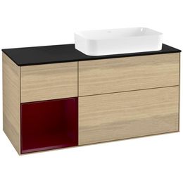 Villeroy & Boch Villeroy und Boch Finion Waschtischunterschrank G682HBPC 120x60,3x50,1cm, Regal links Peony, Oak Veneer