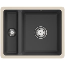 Villeroy & Boch Villeroy und Boch Unterbausp&uuml;le 675801i4 mit Ablaufgarnitur und Handbet&auml;tigung, Graphit