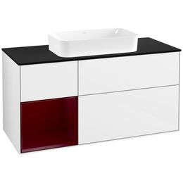 Villeroy & Boch Villeroy und Boch Finion Waschtischunterschrank G702HBGF 120x60,3x50,1cm, Regal rechts Peony, Glossy white lacquer