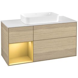 Villeroy & Boch Villeroy und Boch Finion Waschtischunterschrank G701HFPC 120x60,3x50,1cm, Regal rechts Gold matt, Oak Veneer