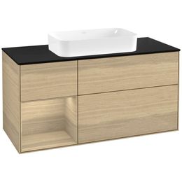 Villeroy & Boch Villeroy und Boch Finion Waschtischunterschrank F702PCPC 120x60,3x50,1cm, Regal links Oak Veneer, Oak Veneer