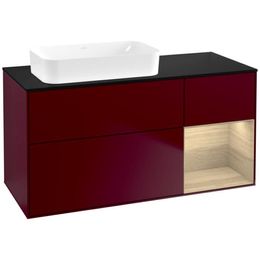 Villeroy & Boch Villeroy und Boch Finion Waschtischunterschrank G692PCHB 120x60,3x50,1cm, Regal rechts Oak Veneer, Peony Matt