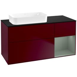 Villeroy & Boch Villeroy und Boch Finion Waschtischunterschrank F692GMHB 120x60,3x50,1cm, Regal rechts Olive Matt Lacquer, Peony Matt