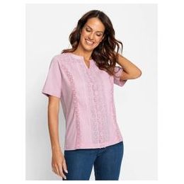 Spitzenshirt Inspirationen "Shirt", Damen, Gr. 36, rosa (ros&eacute;), 100% Baumwolle, Spitze:100% Baumwolle, Webware:100% Baumwolle, unifarben, Rundhals, Shirts