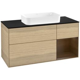 Villeroy & Boch Villeroy und Boch Finion Waschtischunterschrank G712GNPC 120x60,3x50,1cm, Regal rechts Walnut veneer, Oak Veneer