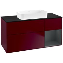 Villeroy & Boch Villeroy und Boch Finion Waschtischunterschrank G712HGHB 120x60,3x50,1cm, Regal rechts Midnight Blue Matt Lacquer, Peony Matt