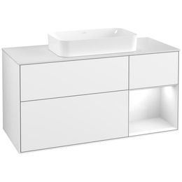 Villeroy & Boch Villeroy und Boch Finion Waschtischunterschrank G711GFGF 120x60,3x50,1cm, Regal rechts Glossy white lacquer, Glossy white lacquer