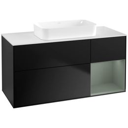 Villeroy & Boch Villeroy und Boch Finion Waschtischunterschrank G711GMPD 120x60,3x50,1cm, Regal rechts Olive Matt Lacquer, Black matt lacquer