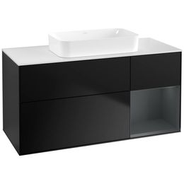 Villeroy & Boch Villeroy und Boch Finion Waschtischunterschrank G711HGPD 120x60,3x50,1cm, Regal rechts Midnight Blue Matt Lacquer, Black matt lacquer