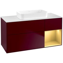 Villeroy & Boch Villeroy und Boch Finion Waschtischunterschrank F711HFHB 120x60,3x50,1cm, Regal rechts Gold matt, Peony Matt