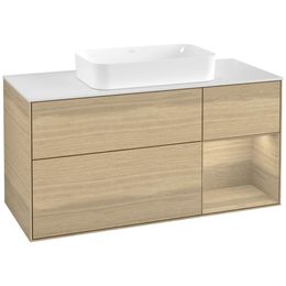 Villeroy & Boch Villeroy und Boch Finion Waschtischunterschrank F711PCPC 120x60,3x50,1cm, Regal rechts Oak Veneer, Oak Veneer