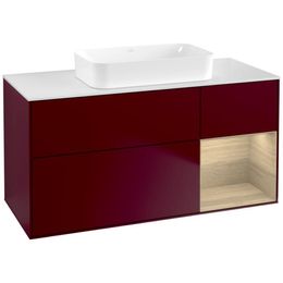 Villeroy & Boch Villeroy und Boch Finion Waschtischunterschrank F711PCHB 120x60,3x50,1cm, Regal rechts Oak Veneer, Peony Matt