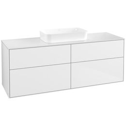 Villeroy & Boch Villeroy und Boch Finion Waschtischunterschrank F73100GF 160x60,3x50,1cm, Glass White Matt, Glossy white lacquer