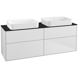 Villeroy & Boch Villeroy und Boch Finion Waschtischunterschrank G72200MT 160x60,3x50,1cm, Glass Black Matt, White matt lacquer