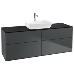 Villeroy & Boch Villeroy und Boch Finion Waschtischunterschrank G85200HG 160x60,3cm, Emotion, Abdeckplatte black matt, Midnight Blue Matt Lacquer