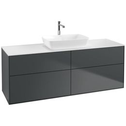 Villeroy & Boch Villeroy und Boch Finion Waschtischunterschrank F85100HG 160x60,3cm, Abdeckplatte white matt, Midnight Blue Matt Lacquer