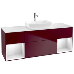 Villeroy & Boch Villeroy und Boch Finion Waschtischunterschrank G861MTHB 160cm, Abdeckplatte white matt, Emotion, Regale White matt lacquer, Peony Matt