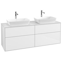 Villeroy & Boch Villeroy und Boch Finion Waschtischunterschrank G84100GF 160x60,3cm, Emotion, Abdeckplatte white matt, Glossy white lacquer