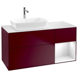 Villeroy & Boch Villeroy und Boch Finion Waschtischunterschrank G811GFHB 120cm, Abdeckplatte white matt, Emotion, Regale Glossy white lacquer, Peony Matt