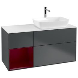 Villeroy & Boch Villeroy und Boch Finion Waschtischunterschrank G801HBHG 120cm, Abdeckplatte white matt, Emotion, Regale Peony matt lacquer, Midnight Blue Matt Lacquer