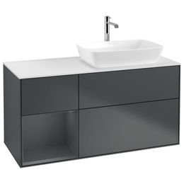 Villeroy & Boch Villeroy und Boch Finion Waschtischunterschrank G801HGHG 120cm, Abdeckplatte white matt, Emotion, Regale Midnight matt lacquer, Midnight Blue Matt Lacquer