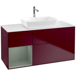 Villeroy & Boch Villeroy und Boch Finion Waschtischunterschrank F821GMHB 120cm, Abdeckplatte white matt, Regale Olive matt lacquer, Peony Matt