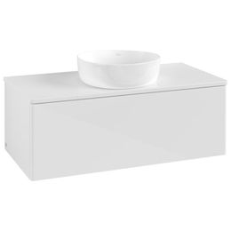 Villeroy & Boch Villeroy und Boch Antao Waschtisch-Unterschrank K31050GF 100x36x50cm, Hahnloch, Waschbeckenplattenfarbe Lack, glossy white lacquer