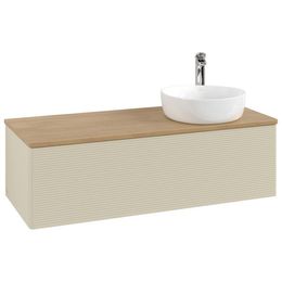 Villeroy & Boch Villeroy und Boch Antao Waschtisch-Unterschrank K34151HJ 120x36x50cm, Hahnloch, Waschbeckenplattenfarbe honey oak, silk grey matt lacquer