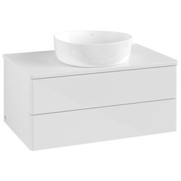 Villeroy & Boch Villeroy und Boch Antao Waschtisch-Unterschrank L19010GF 80x36x50cm, Waschbeckenplattenfarbe Lack, glossy white lacquer