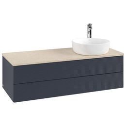 Villeroy & Boch Villeroy und Boch Antao Waschtisch-Unterschrank K23153HG 120x36x50cm, Hahnloch, Waschbeckenplattenfarbe botticino, midnight blue matt lacquer