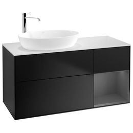 Villeroy & Boch Villeroy und Boch Finion Waschtischunterschrank G931GKPD 120cm, Abdeckplatte white matt, Emotion, Regale Anthracite matt lacquer, Black matt lacquer