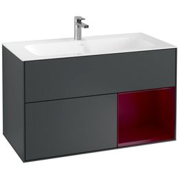 Villeroy & Boch Villeroy und Boch Finion Waschtischunterschrank F040HBHG 99,6x59,1x49,8cm, Regal rechts Peony, Midnight Blue Matt Lacquer