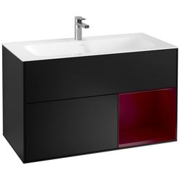 Villeroy & Boch Villeroy und Boch Finion Waschtischunterschrank F040HBPD 99,6x59,1x49,8cm, Regal rechts Peony, Black matt lacquer