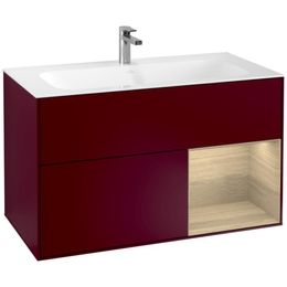 Villeroy & Boch Villeroy und Boch Finion Waschtischunterschrank F040PCHB 99,6x59,1x49,8cm, Regal rechts Oak Veneer, Peony Matt