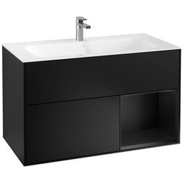 Villeroy & Boch Villeroy und Boch Finion Waschtischunterschrank F040PDPD 99,6x59,1x49,8cm, Regal rechts Black matt lacquer, Black matt lacquer