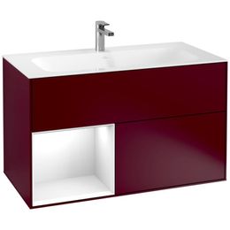 Villeroy & Boch Villeroy und Boch Finion Waschtischunterschrank F030GFHB 99,6x59,1x49,8cm, Regal links Glossy white lacquer, Peony Matt