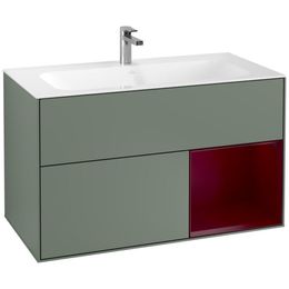 Villeroy & Boch Villeroy und Boch Finion Waschtischunterschrank F040HBGM 99,6x59,1x49,8cm, Regal rechts Peony, Olive Matt Lacquer